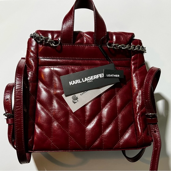 Karl Lagerfeld | Bags | Nwt Karl Lagerfeld Paris Leather Red Backpack ...